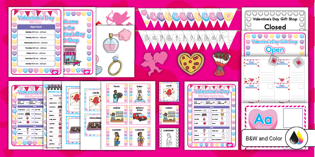 Valentine's Day Gift Shop Dramatic Play Pack