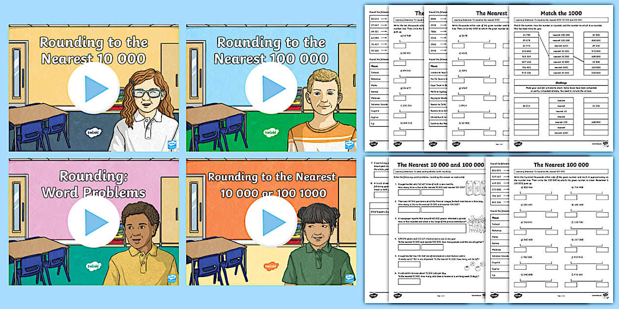 Editable Year 5 - Rounding to the Nearest 10,000 and 100,000 Pack