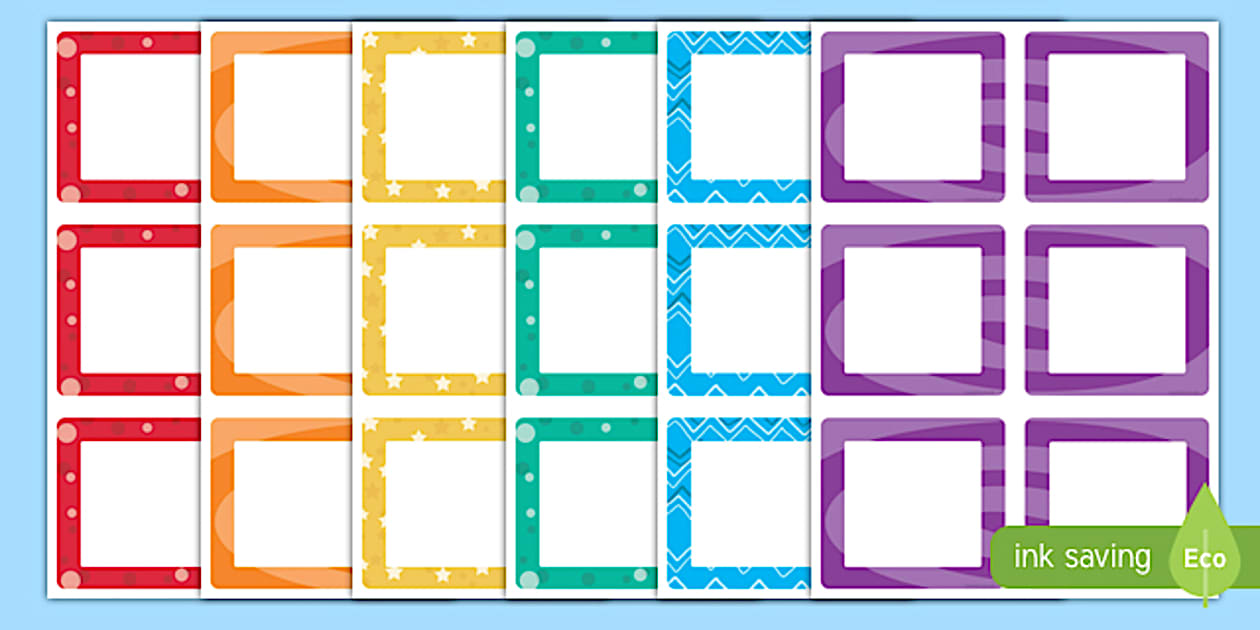 👉 Multicolour Square Peg Labels (teacher made) - Twinkl