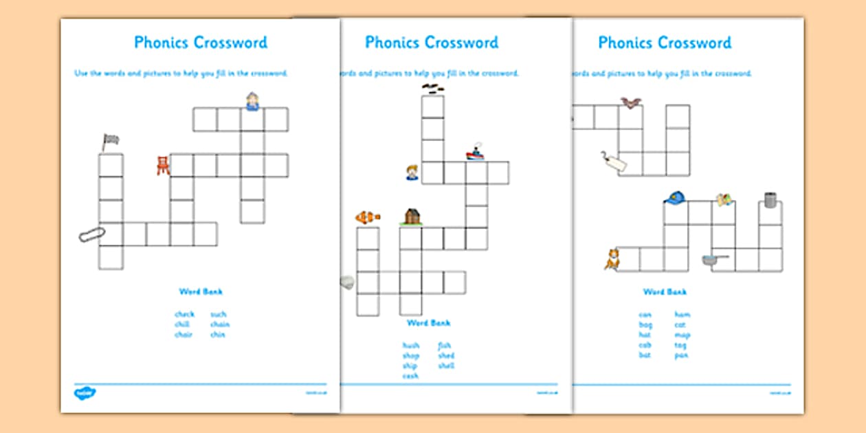Phonics Crossword - ESL Phonics Games (teacher made)