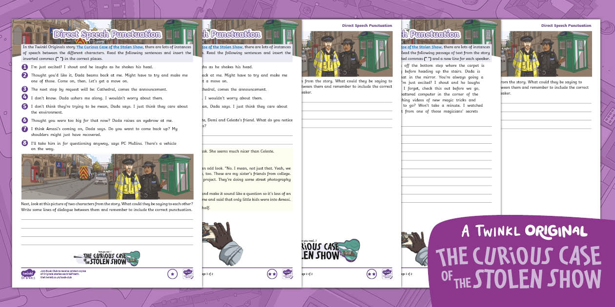 Direct Speech Punctuation Y5 Activity | Twinkl Originals