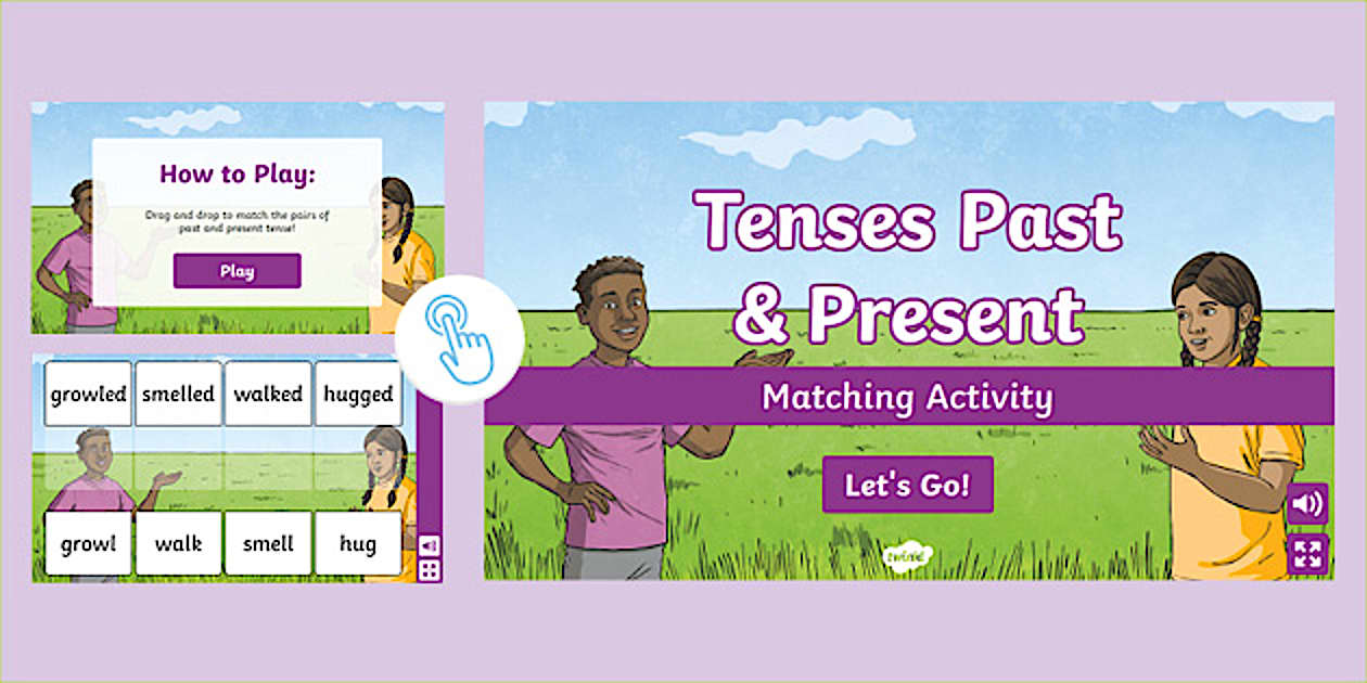 Year 3 Verb Tenses Interactive Matching Activity - Twinkl