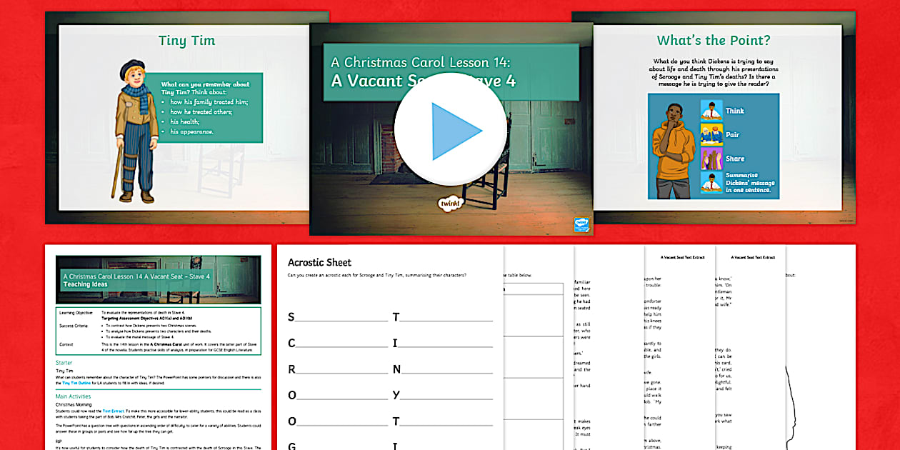 Editable A Christmas Carol Lesson 14: A Vacant Seat - Stave Four