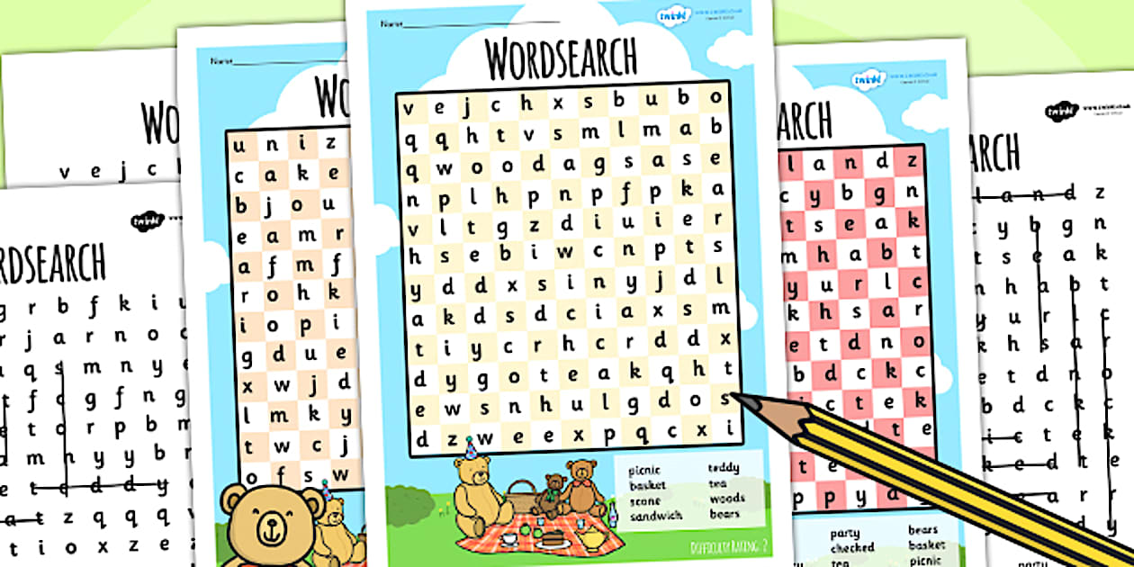 Teddy Bears Picnic Wordsearch Differentiated (teacher made)