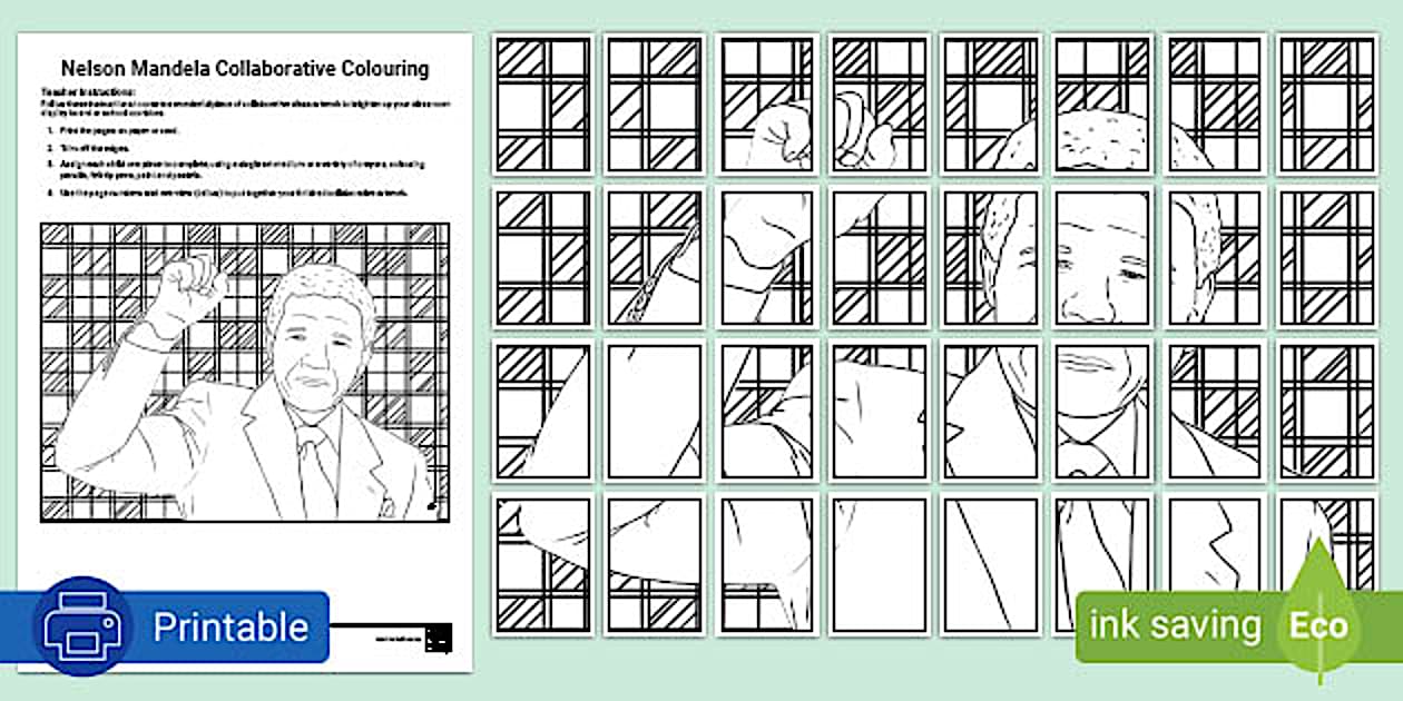 Mandela Day | Nelson Mandela Colouring Collaborative Art