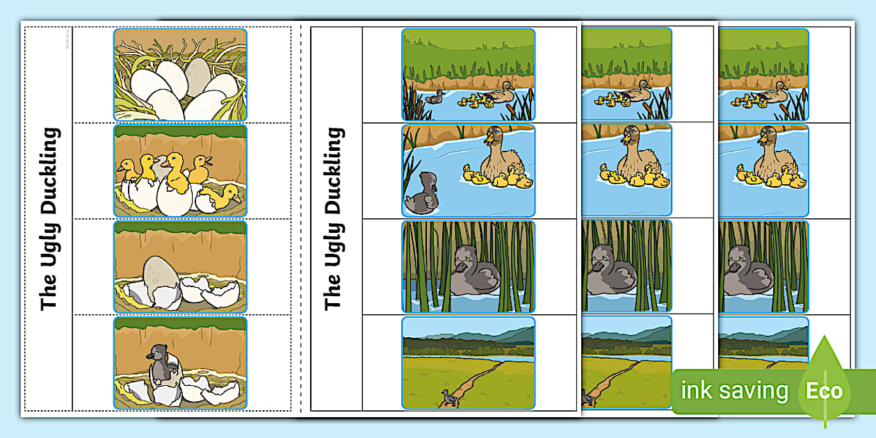 The Ugly Duckling Story Writing Flap Book - Twinkl