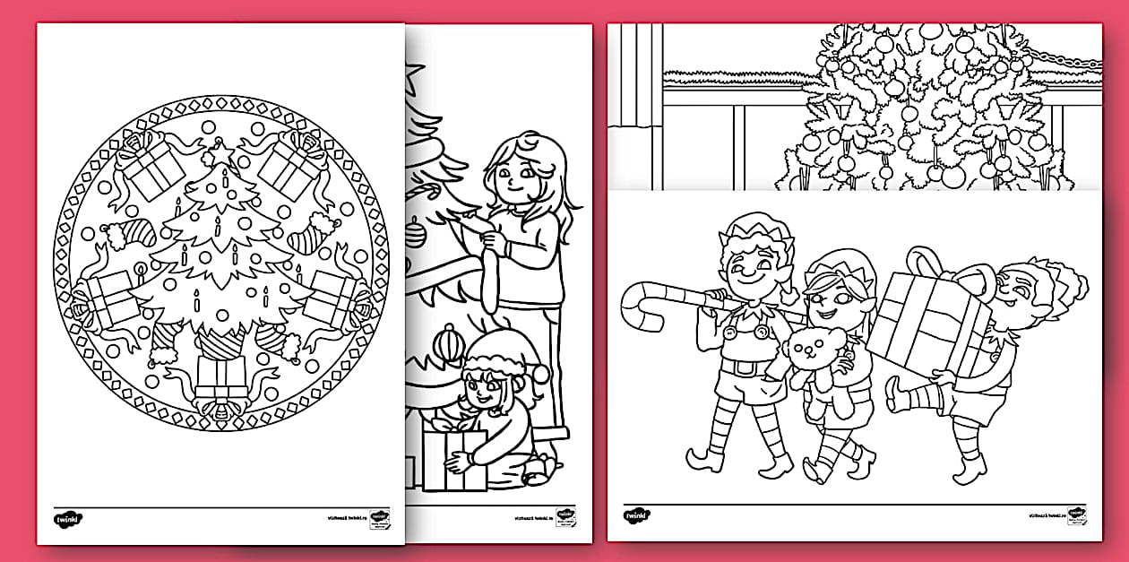 Feeria Crăciunului – Desene de colorat - Twinkl