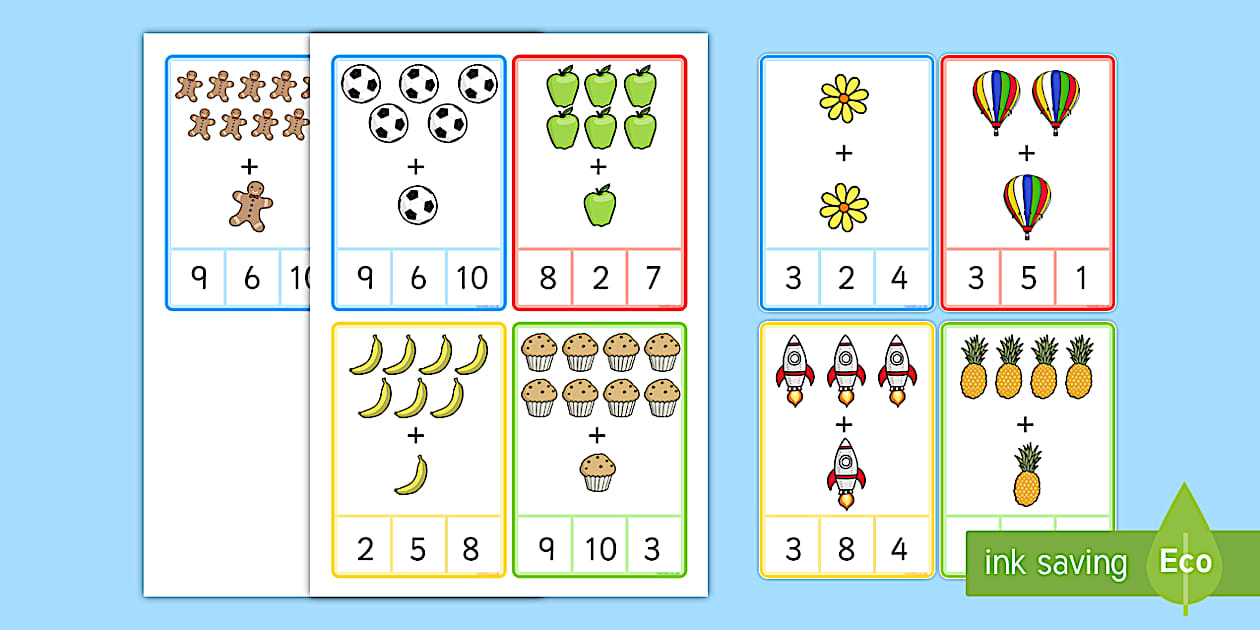 Plus 1 Peg Cards to 10 Images (teacher made) - Twinkl