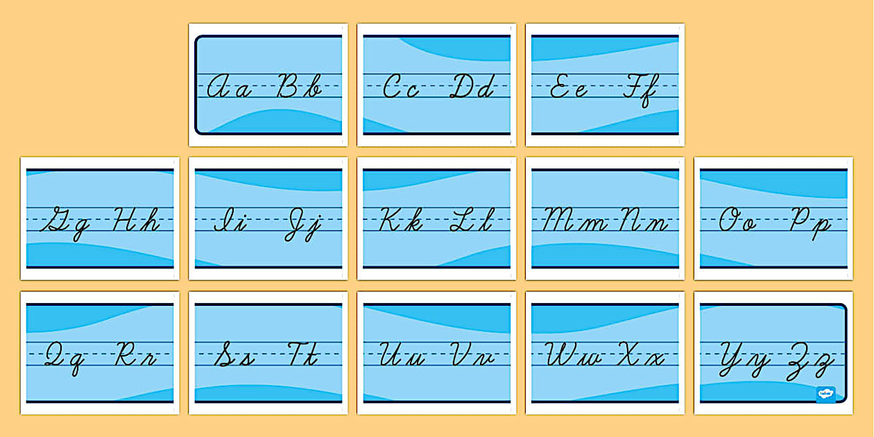 Cursive Alphabet Classroom Banner (teacher made) - Twinkl