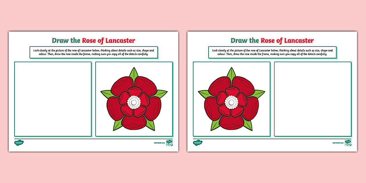 Draw the Rose of Lancaster Worksheet (Teacher-Made) - Twinkl