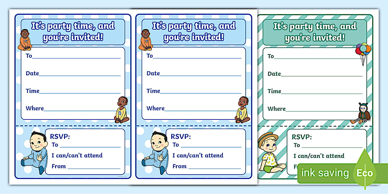 Baby Shower Boy Invitation (Teacher-Made) - Twinkl