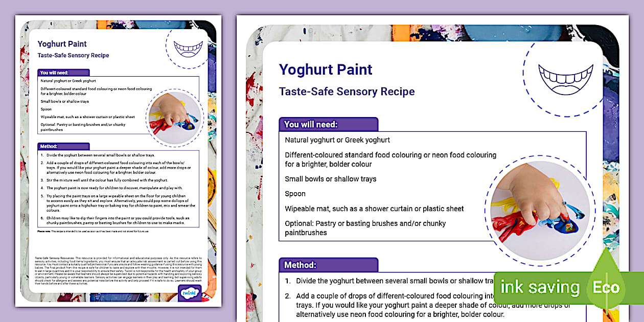 Home Made Paints | Taste-Safe Yoghurt | Sensory Play | EYFS