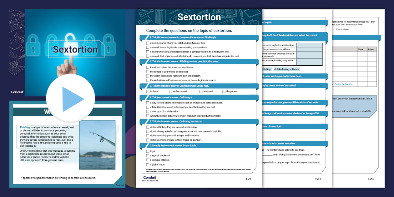 Sextortion - Lesson Pack for Social Media and Internet Safety