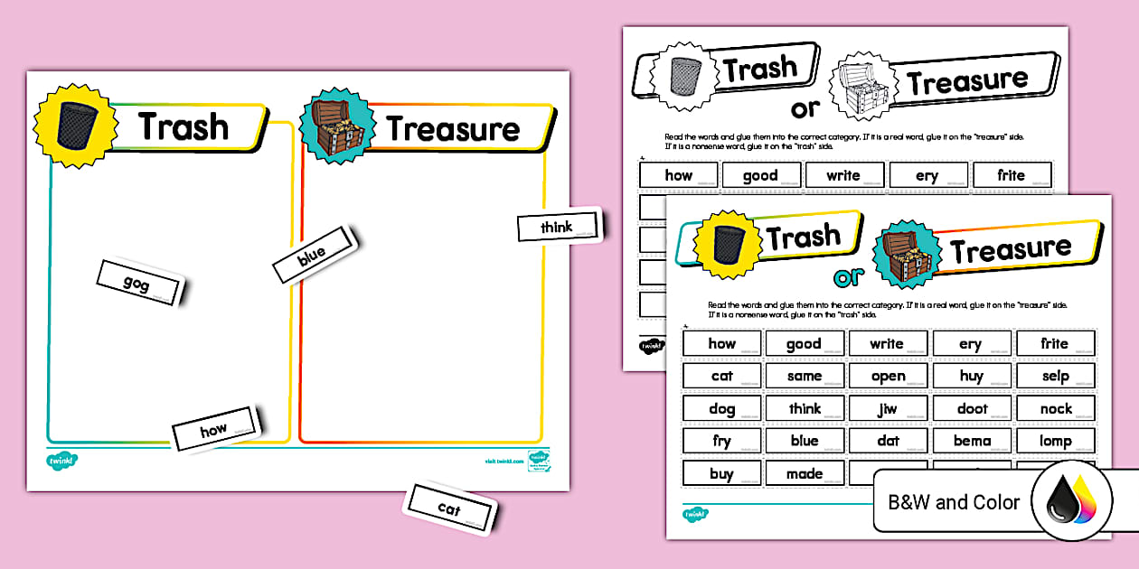 Trash or Treasure Word Sorting Game (teacher made) - Twinkl