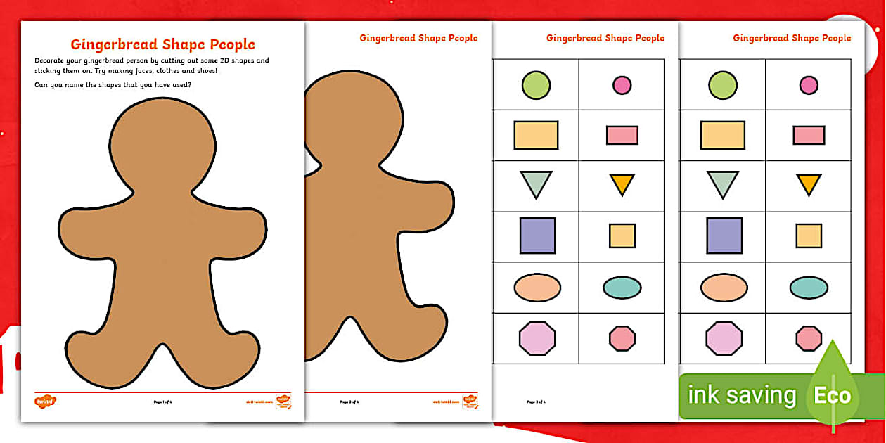 👉 Gingerbread Shape People (teacher made) - Twinkl