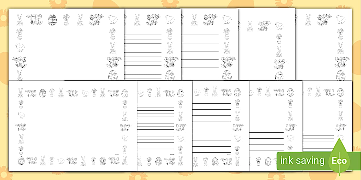 Colouring Easter Page Borders Pack - Writing (teacher made)