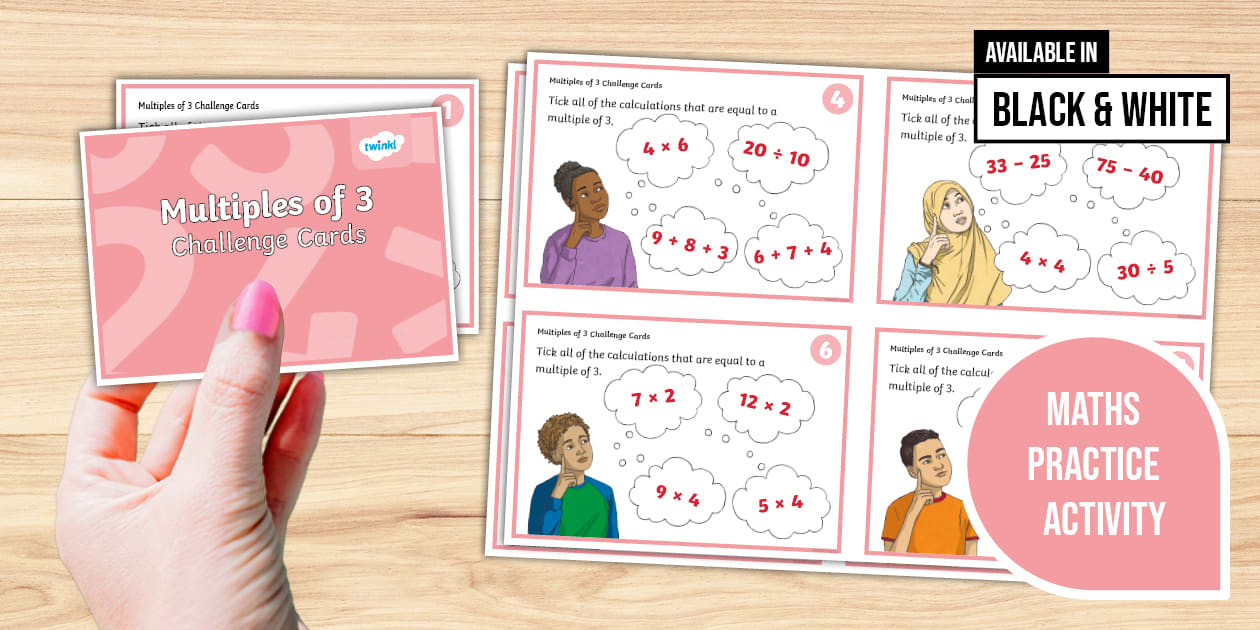 👉 3 Times Table Challenge Cards