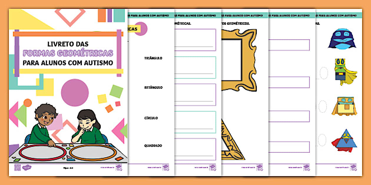 Livreto de formas geométricas para autismo (teacher made)