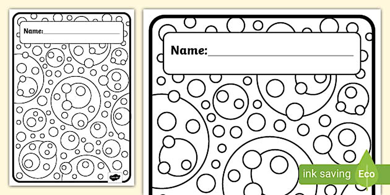 Circle Colouring Book Cover |Personalised Book Covers|Twinkl