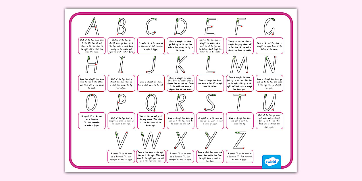Capital Letter Formation Desk Mat (l'enseignant a fait)