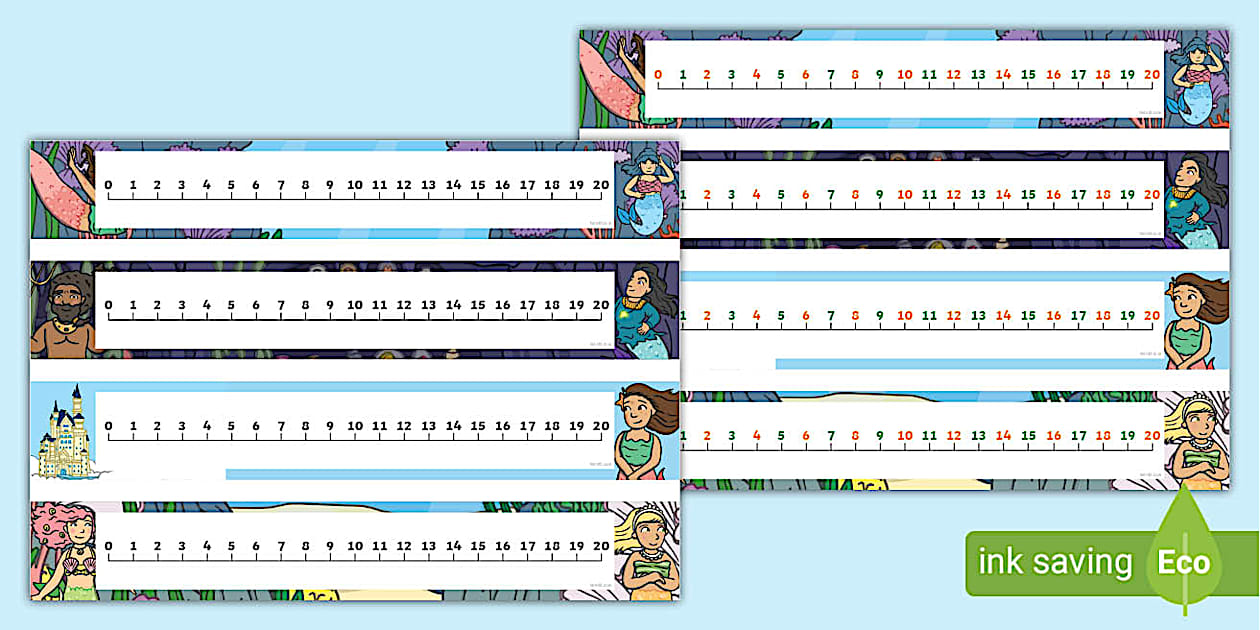 The Little Mermaid Number Lines 0-20 (teacher made) - Twinkl