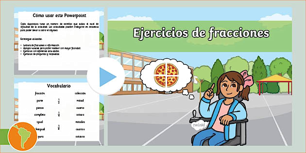 Powerpoint: Ejercicios con fracciones (Teacher-Made)
