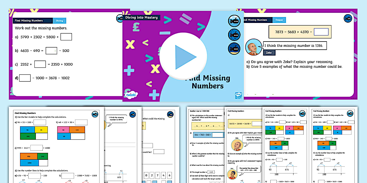 👉 Y5 DIM: Step 8 Find Missing Numbers Teaching Pack
