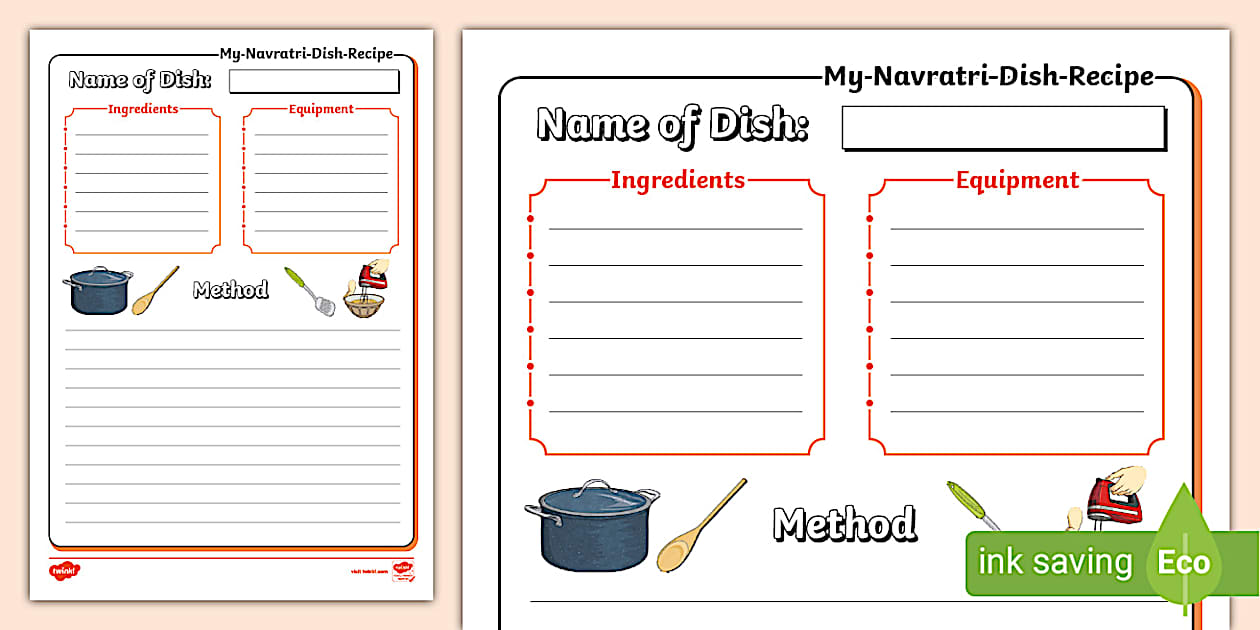 Navratri Recipes Worksheet - Printable Resource - Twinkl