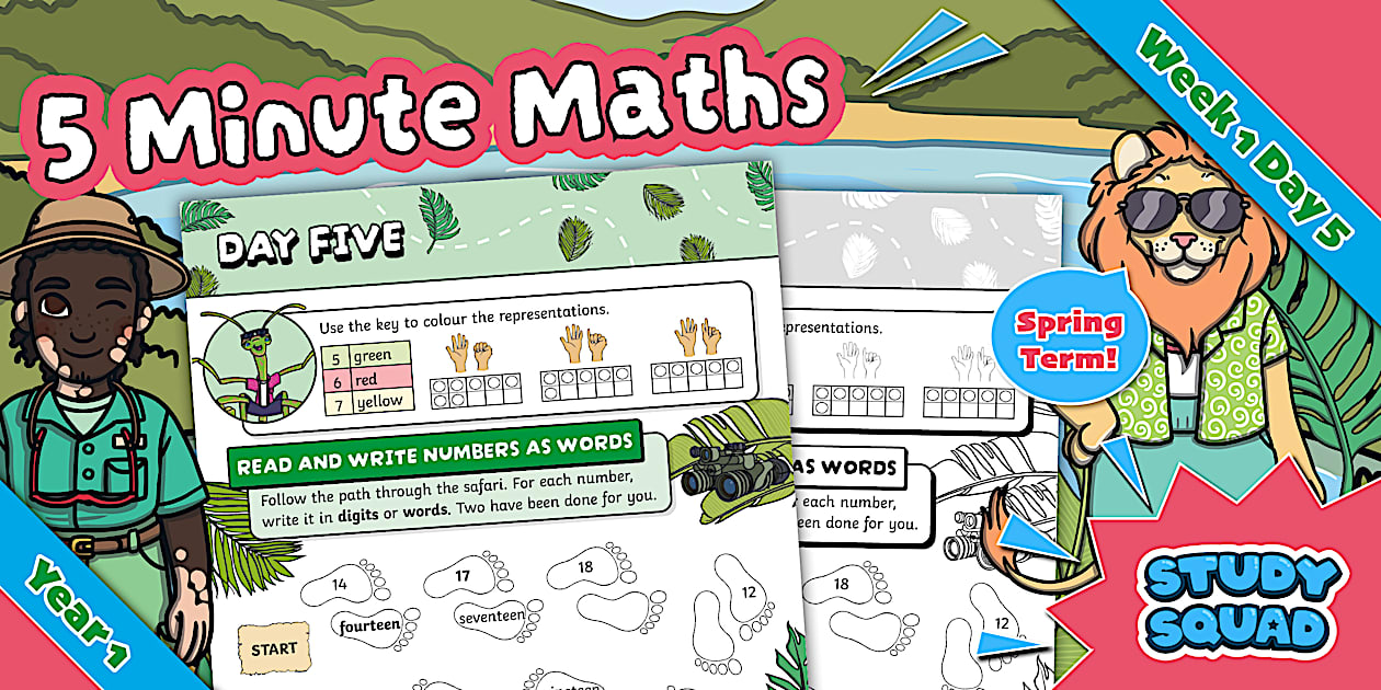 👉 Study Squad 5 Minute Maths - Year 1 Spring - Week 1 Day 5