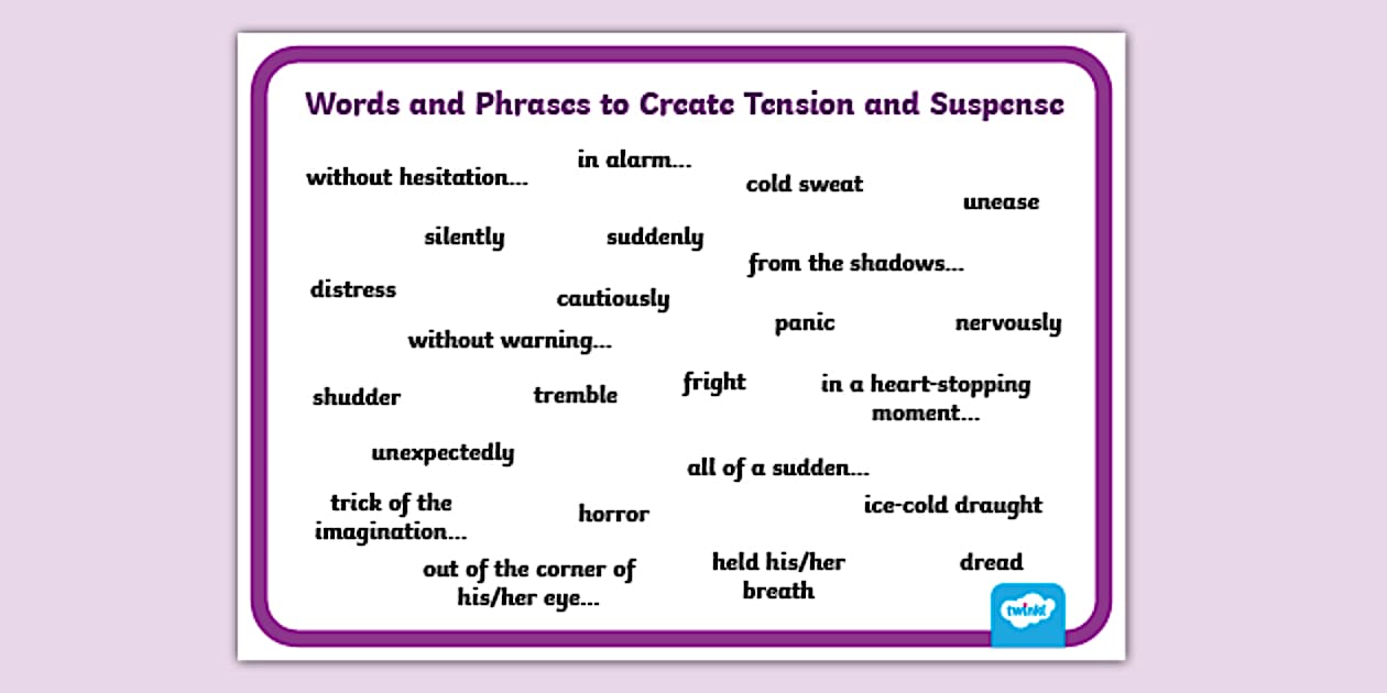 Words and Phrases to Create Tension, Suspense and Mystery Word Mat ...