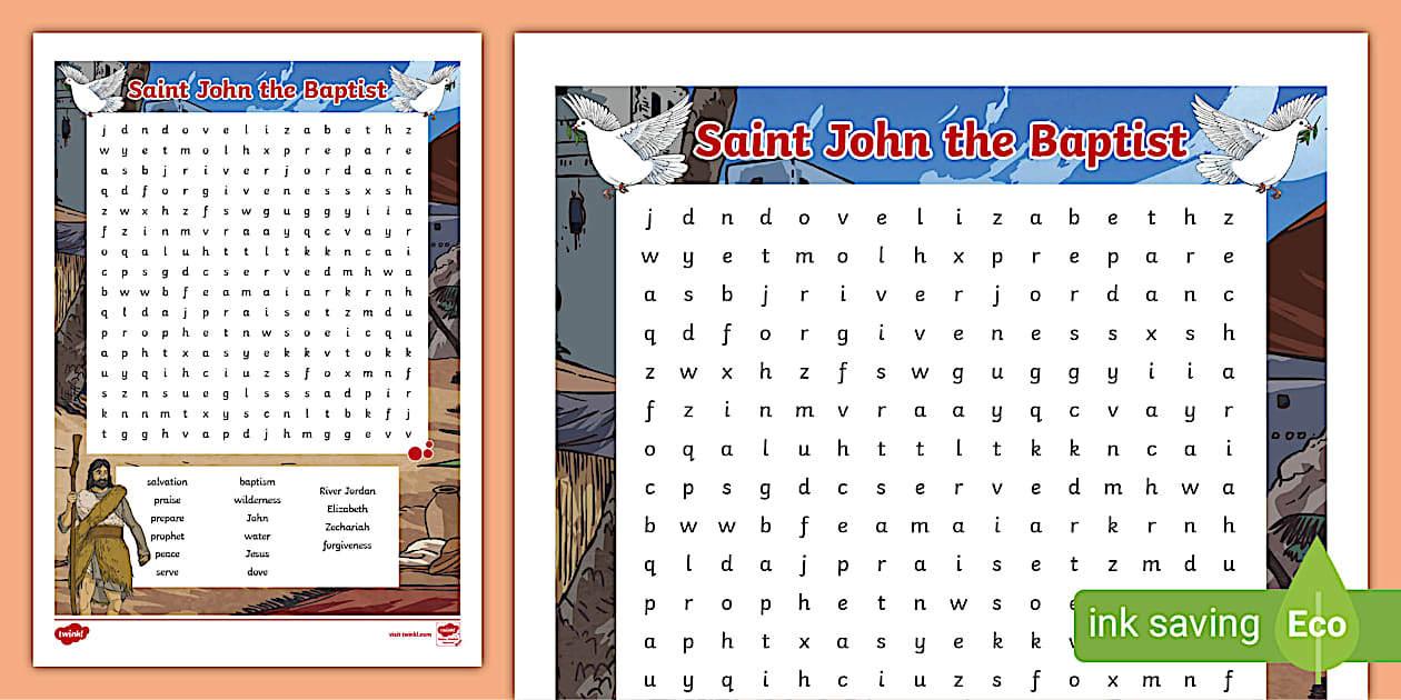 KS2 St. John Word Search (teacher made) - Twinkl