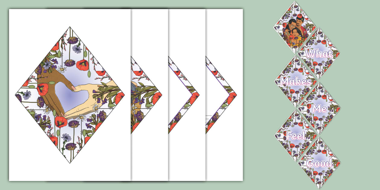 What Makes Me Feel Good Rhombus Display Shape - Twinkl