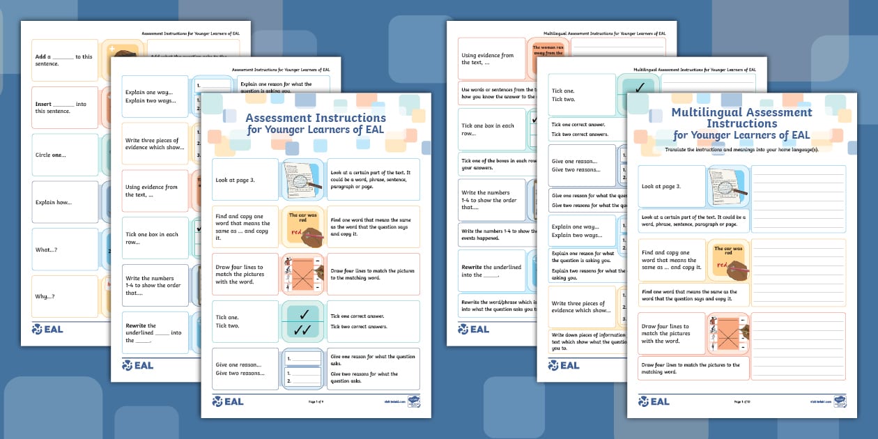 Assessment Instructions for Younger Learners of EAL - Twinkl