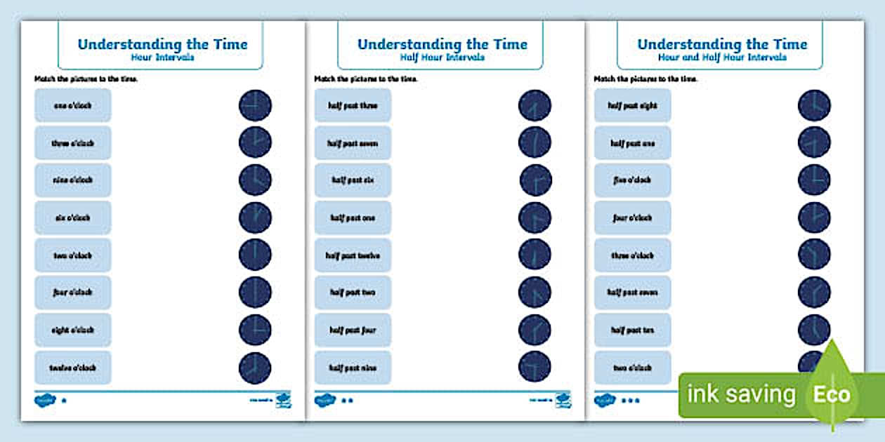 Understanding the Time Read and Match Worksheet - Twinkl