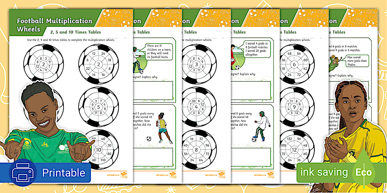 SA Women's Football Multiplication Practise - Twinkl