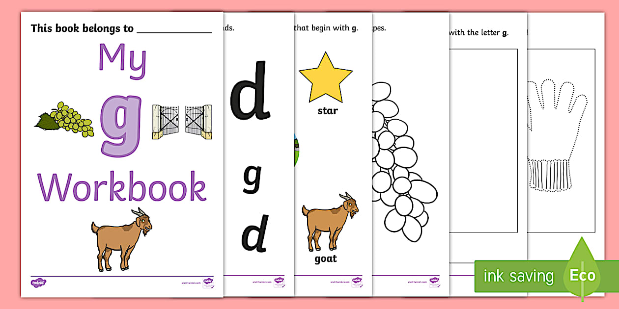 My Letter 'g' Workbook (K1) (Teacher-Made) - Twinkl
