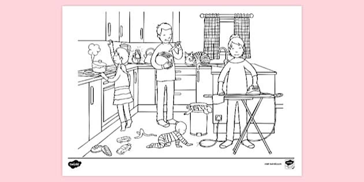 Kitchen Safety Colouring Page | Colouring Sheets - Twinkl
