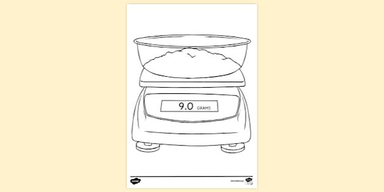 Sulphur Powder On Weighing Scale Colouring | Colouring Sheet
