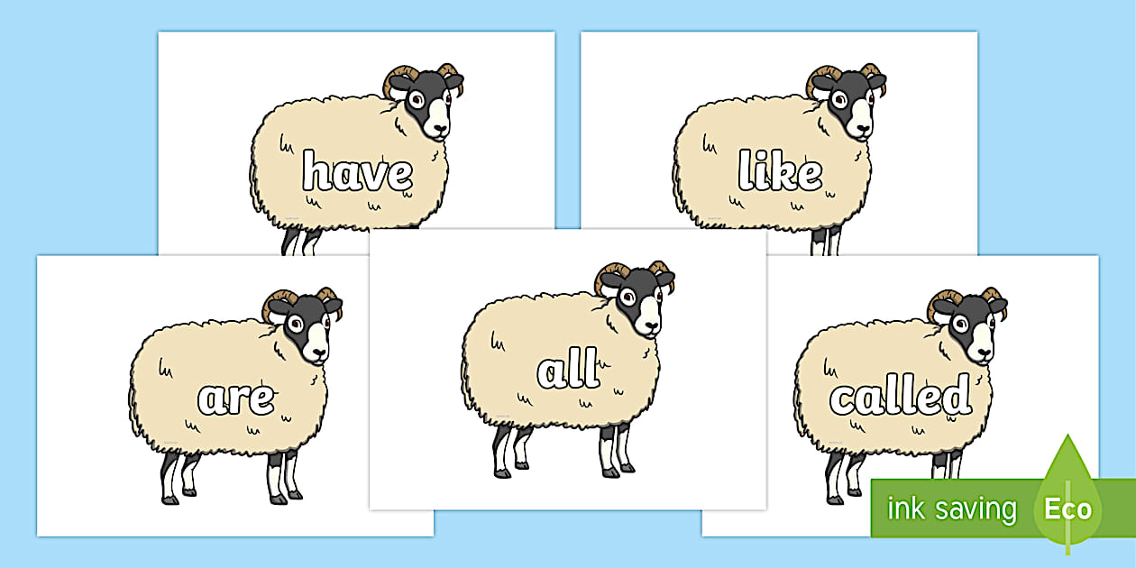 Tricky Words on Sheep (teacher made) - Twinkl