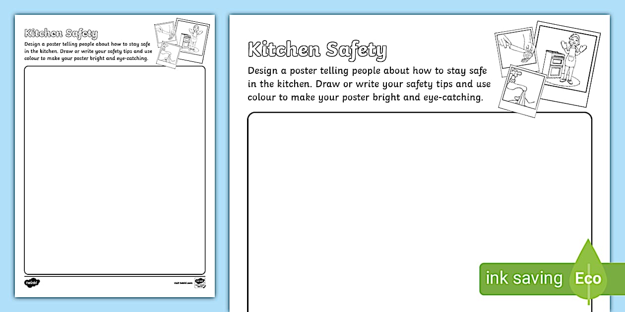 Design a Kitchen Safety Poster Activity - KS1 (teacher made)