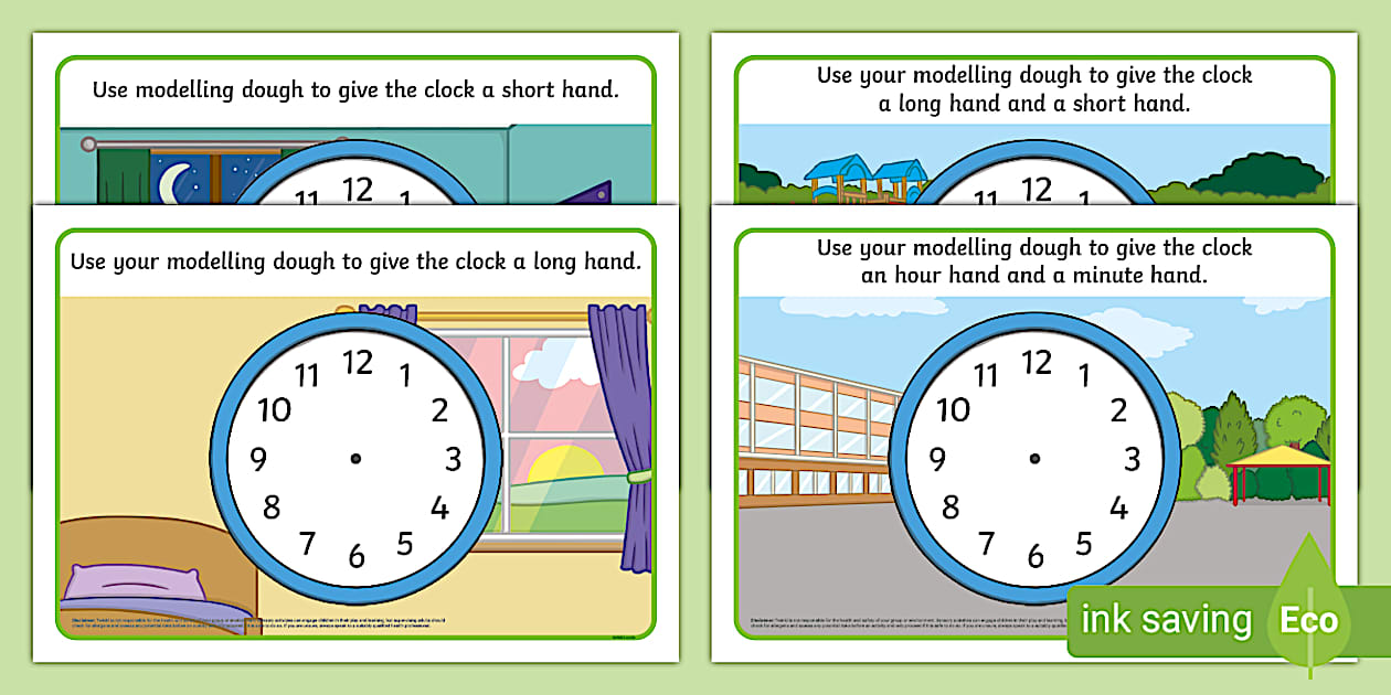 Hands on the Clock Modelling Dough Mats | Twinkl - Twinkl