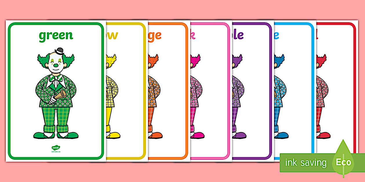 Colour Clowns Display Posters (teacher made) - Twinkl