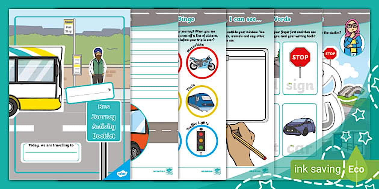 Bus Journey Activity Booklet for Early Years - Twinkl
