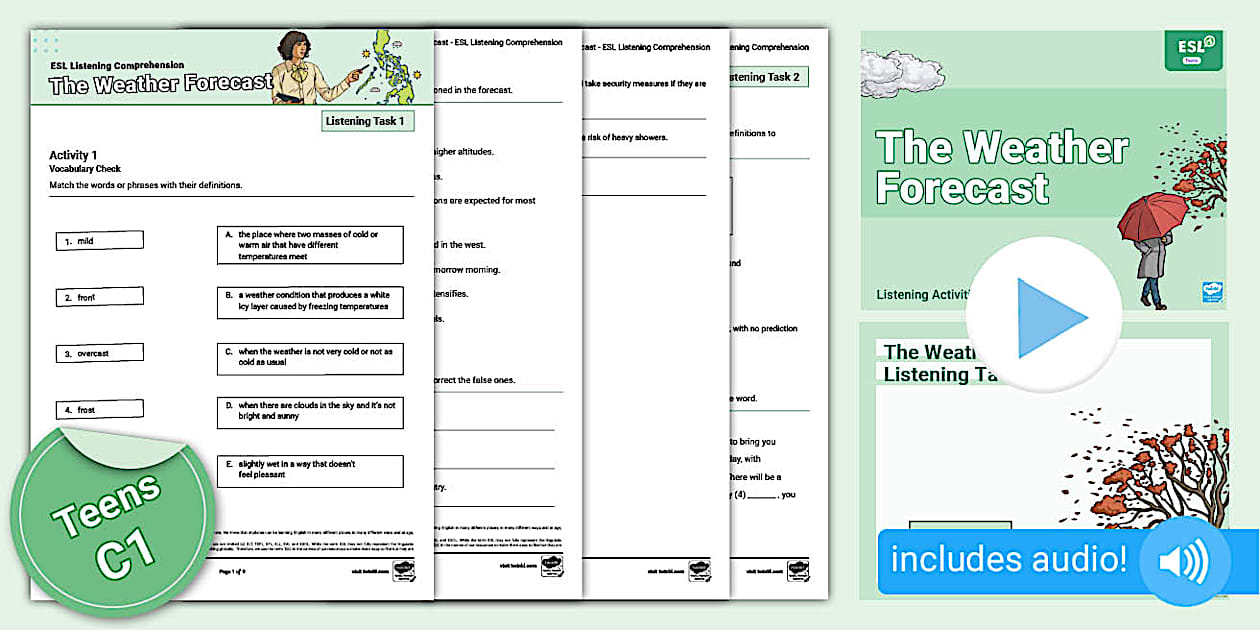 ESL Listening: The Weather Forecast [Teens, C1] - Twinkl