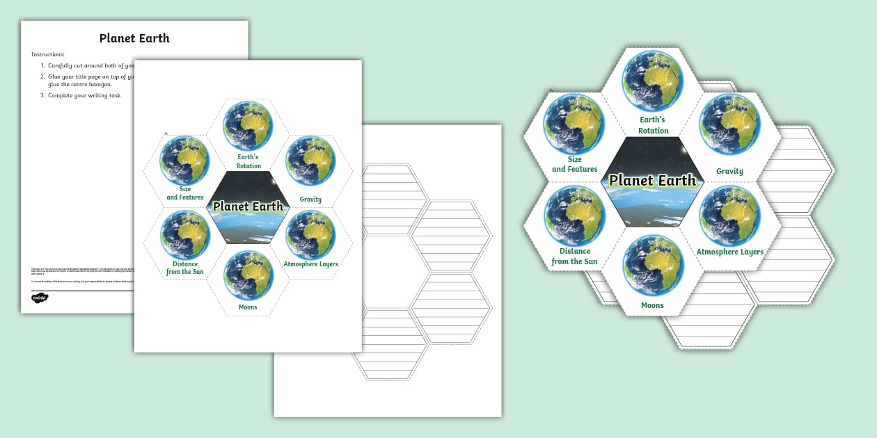 Planet Earth Hexagon Writing Template (teacher made)