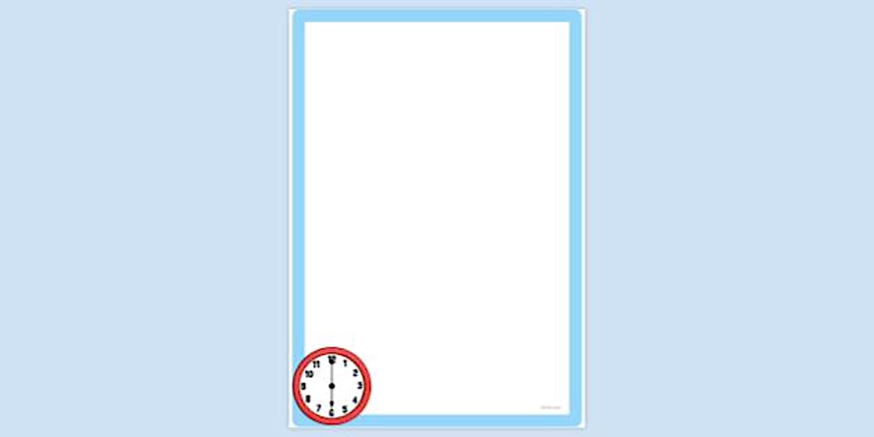 Simple Blank 6 O'clock Page Border | Page Borders | Twinkl