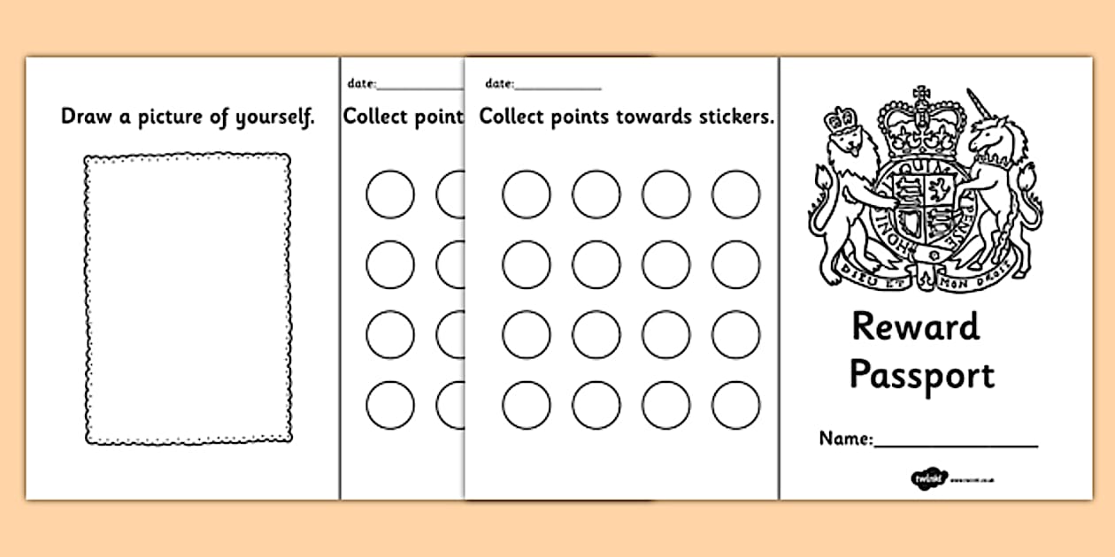 Editable Reward Chart Passport (teacher made) - Twinkl