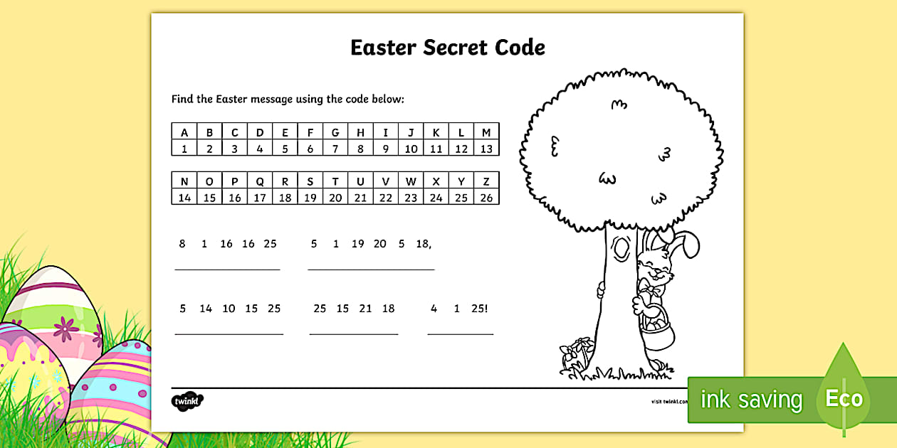 QLD Easter Secret Code Activity (teacher made) - Twinkl
