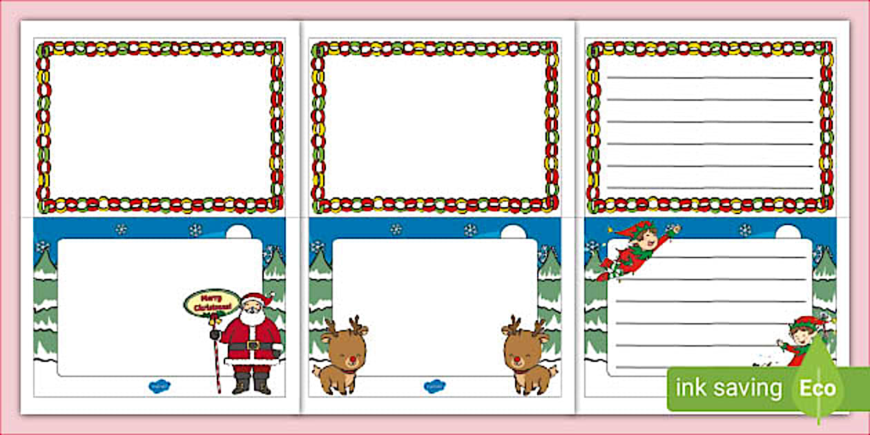 Landscape Christmas Card Inserts - Twinkl