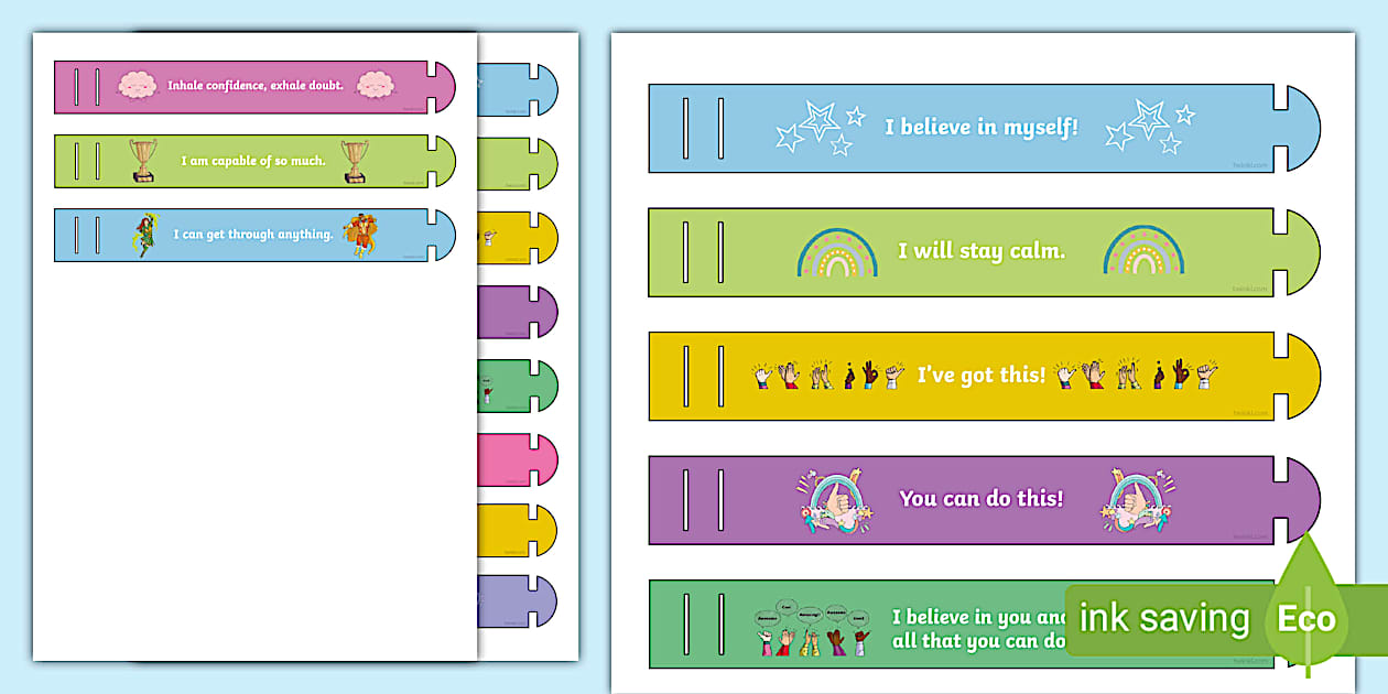 Positive Affirmation Wristbands (Lehrer gemacht) - Twinkl